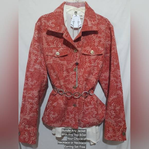 Rebecca Malone | Jackets & Coats | Rebecca Malone Womens L Jacquard ...